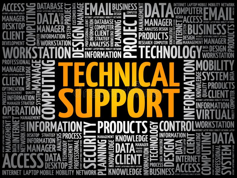 Technical Support Word Cloud Stock Illustration - Illustration of ...