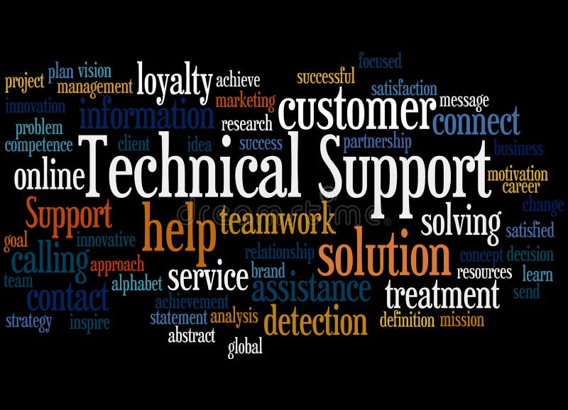 Technical Support, Word Cloud Concept 3 Stock Illustration ...