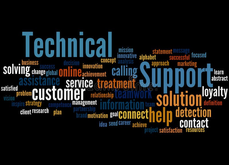 Technical Support, Word Cloud Concept 3 Stock Illustration ...
