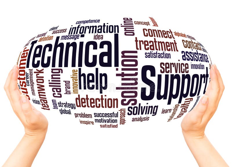 Technical Support Word Cloud Hand Sphere Concept Stock Photo - Image of ...