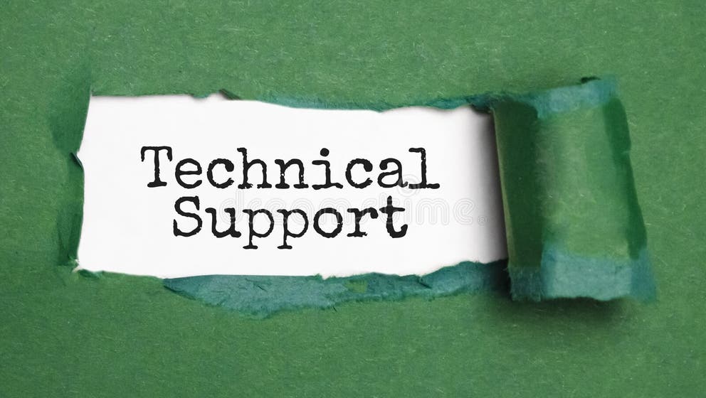 Technical Support Words on the Green Torn Paper Stock Image - Image of ...