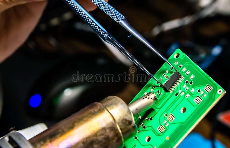 Technical Support Worker Drops the Fee PCB Stock Image - Image of ...