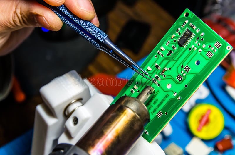 Technical Support Worker Drops the Fee PCB Stock Image - Image of ...