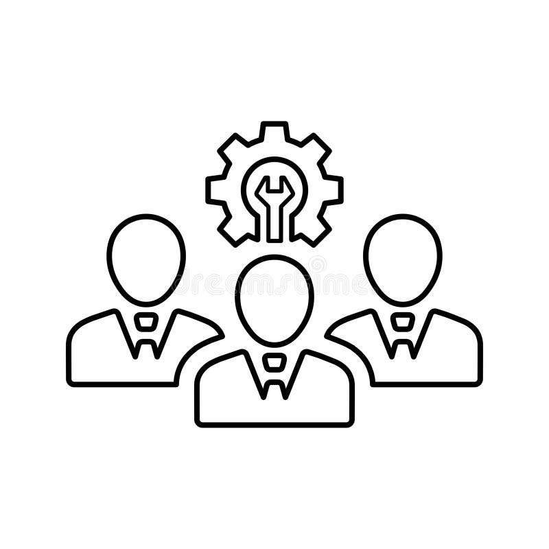 Technical Team Icon. Outline Symbol Stock Illustration - Illustration ...