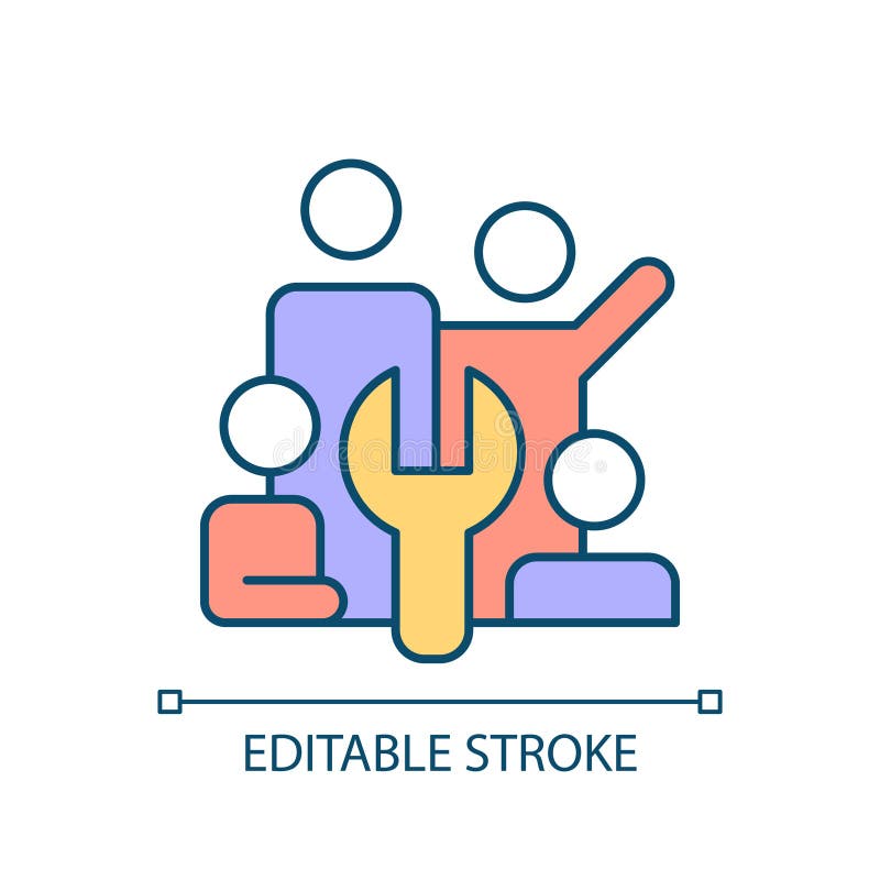 Technical Team Concept Icon. Company Staff, Workforce Idea Thin Line ...