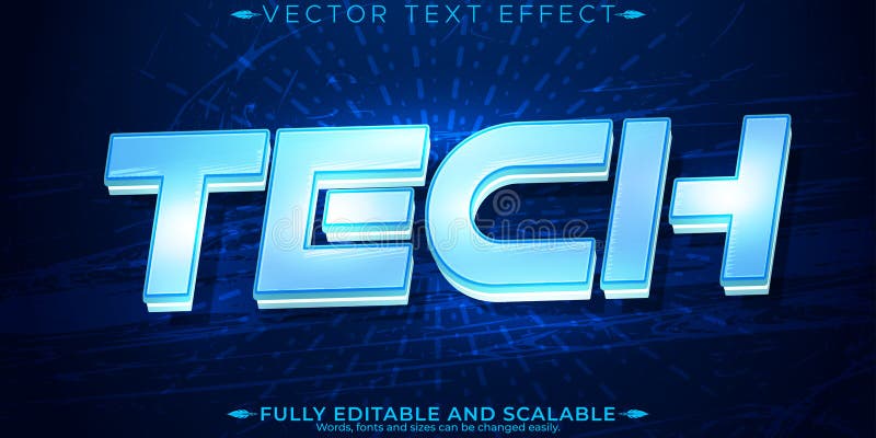 Technical Text Effect, Editable Technology and Science Text Style Stock ...