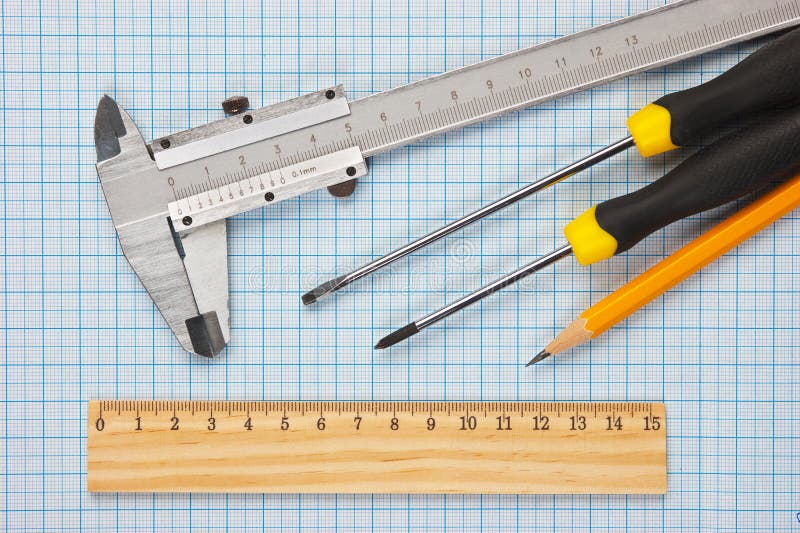 Technical tools stock image. Image of ruler, callipers - 159166935