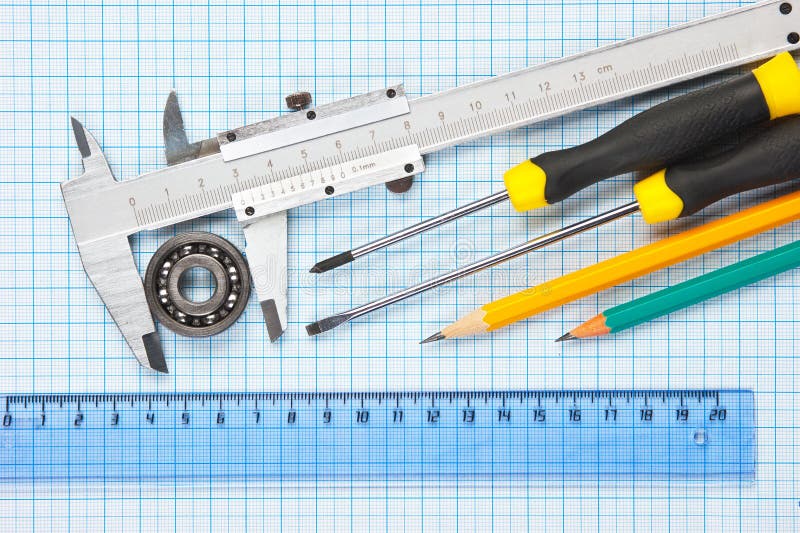 Technical tools stock image. Image of ruler, callipers - 159166935