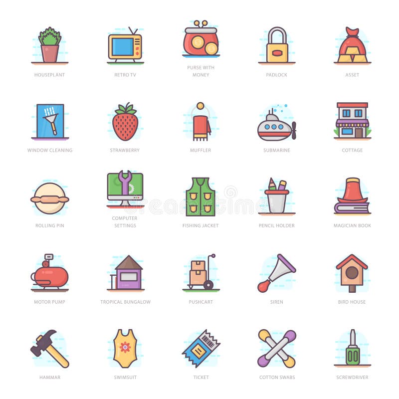 Technical Tools Flat Icons Pack Stock Vector - Illustration of settings ...