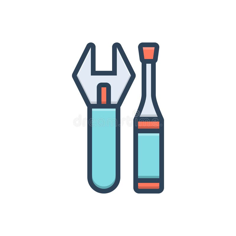 Color Illustration Icon for Technical Tools, Adjust and Fix Stock ...