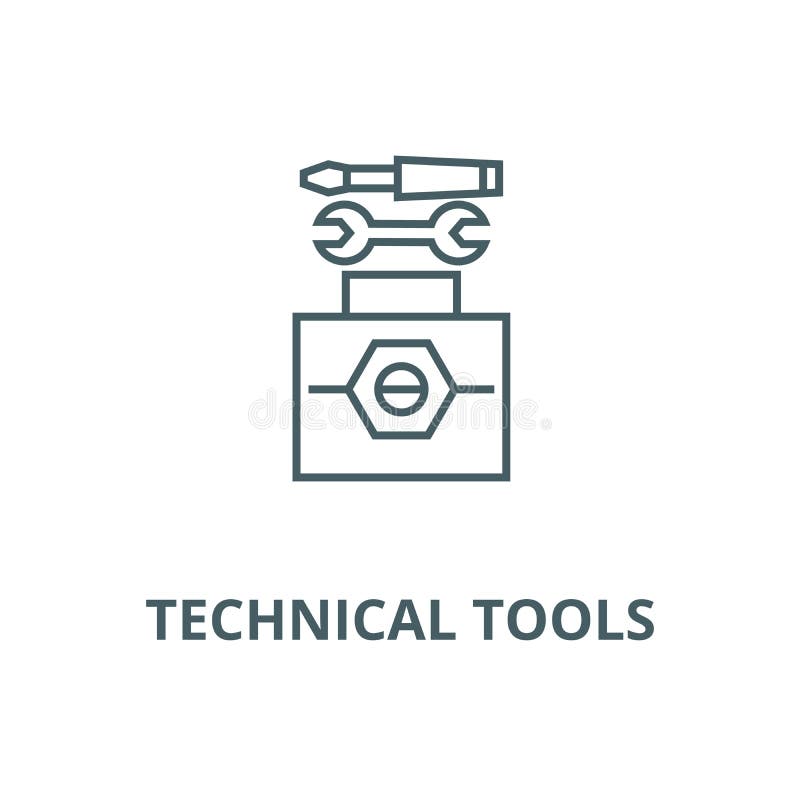 Technical Tools Line Icon, Outline Symbol, Vector Illustration, Concept ...