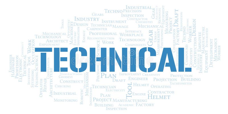 Technical Typography Word Cloud Create with the Text only Stock ...