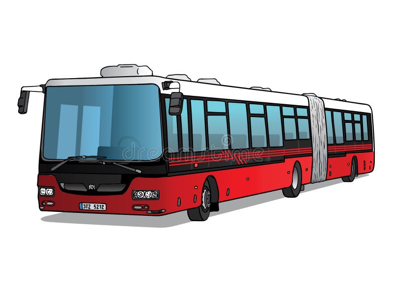 Vector Illustration of Long Bus Stock Vector - Illustration of distance ...