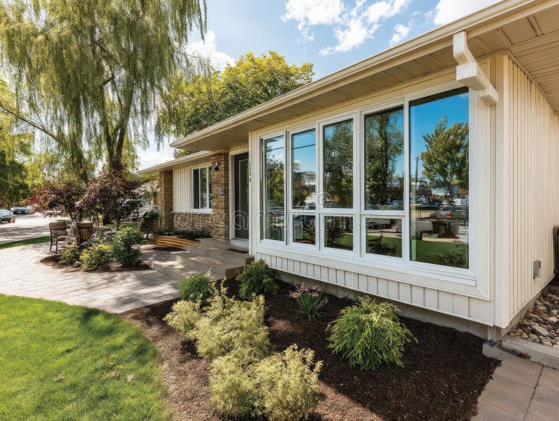 A Technical View of Aluminum Sliding Windows Installed in a Home Stock ...