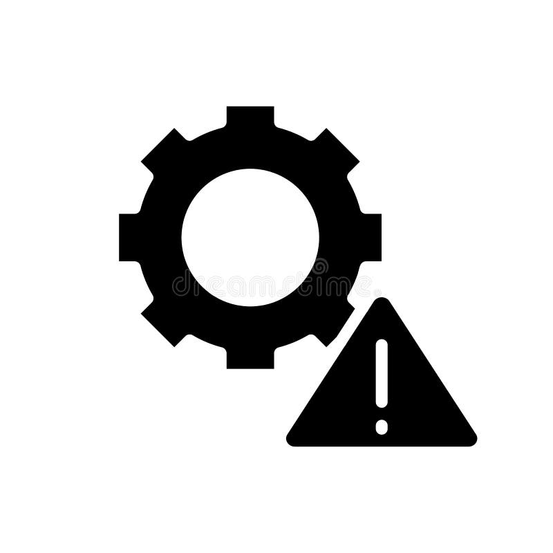 Technical Warning Black Glyph Icon Stock Vector - Illustration of ...