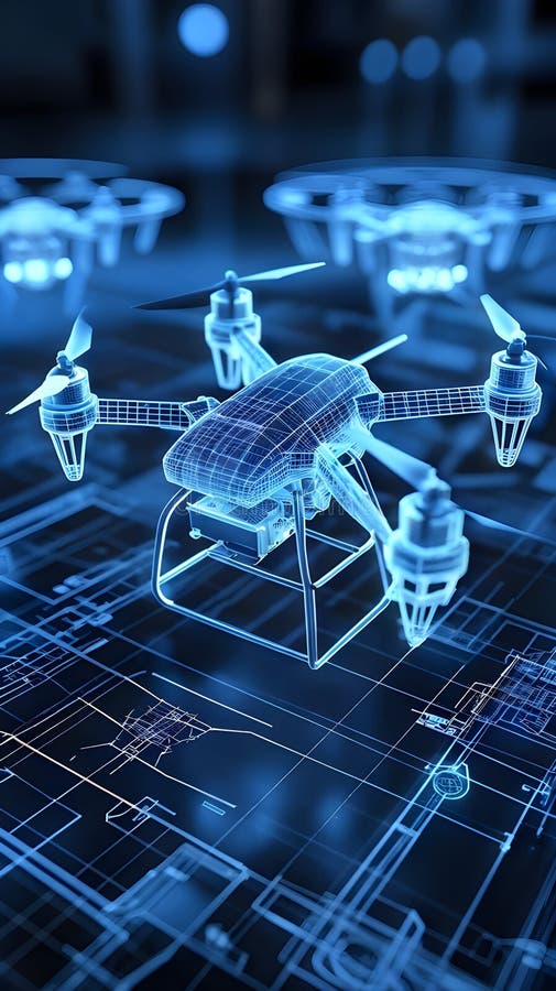 Aerial Flying Drone 3D Model Futuristic Robot Technology Machine ...