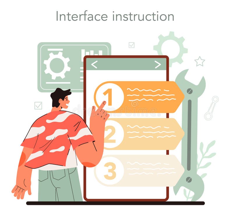 Technical Writer Concept. User Manual Tutorial Writing Stock Vector ...