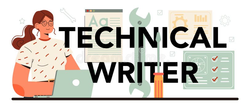 Technical Writer Typographic Header. User Manual Tutorial Writing Stock ...