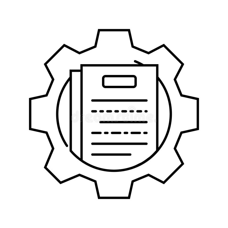 Technical Writing Mechanical Engineer Line Icon Vector Illustration ...