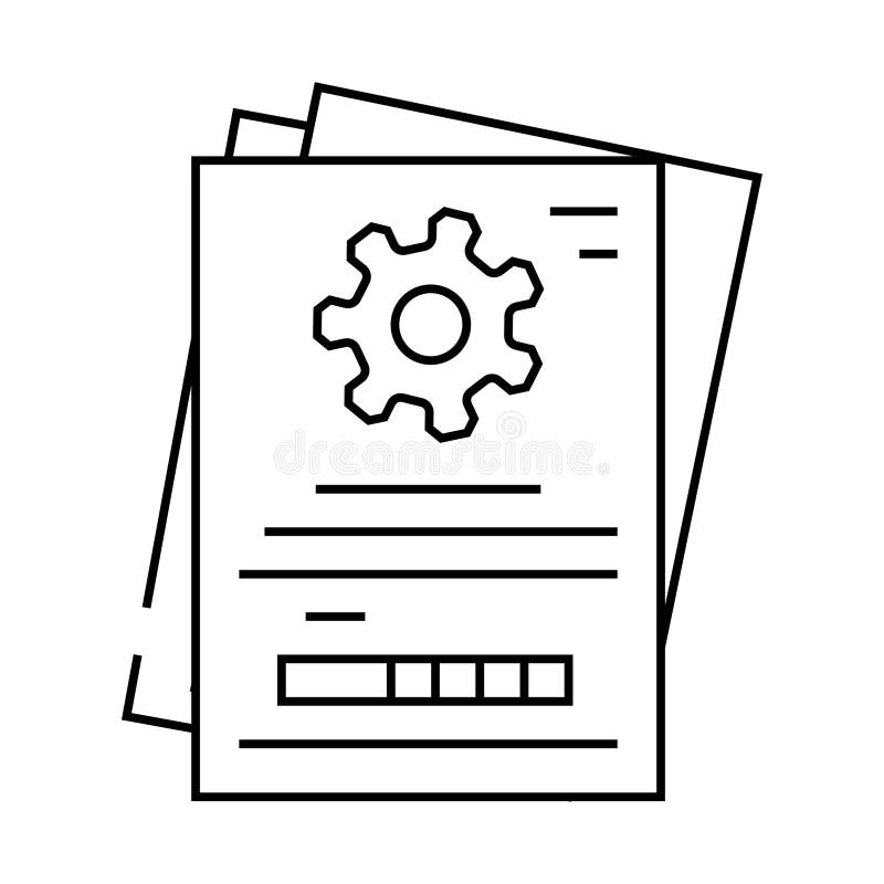 Technical Writing Mechanical Engineer Line Icon Vector Illustration ...