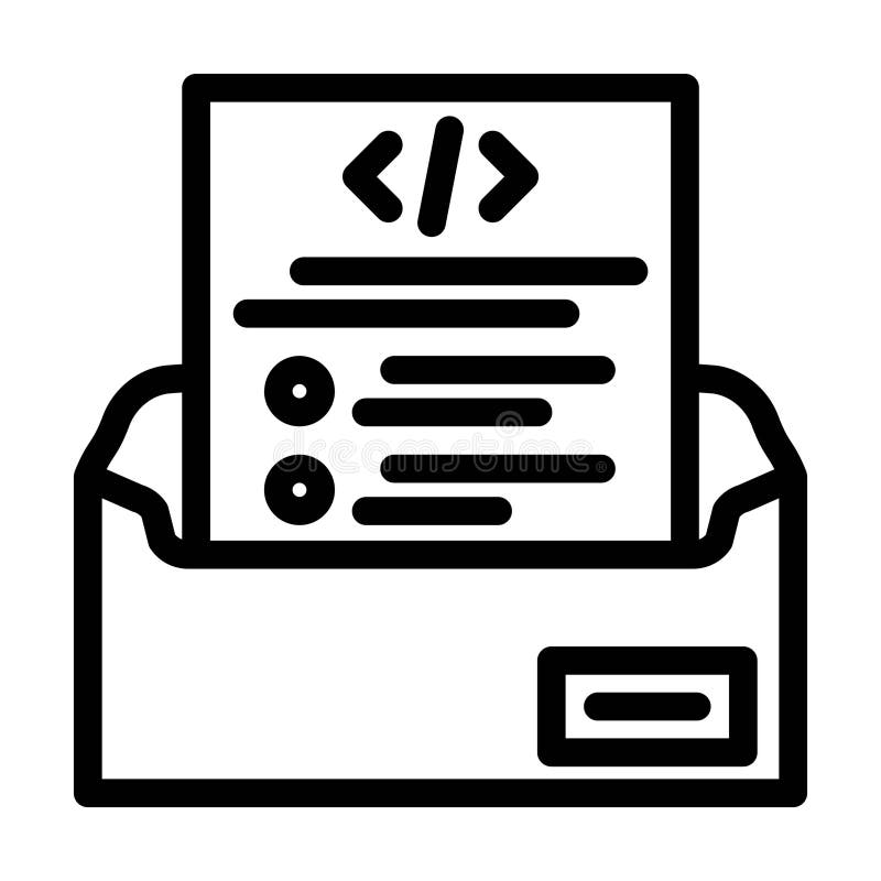 Technical Writing Icon, Outline Style Stock Vector - Illustration of ...