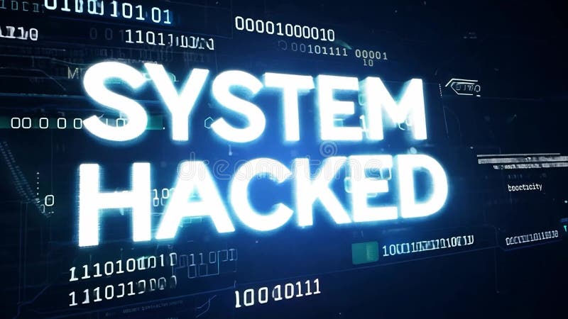 System Hacked Symbols Loop Cyber Loop Concept Stock Footage - Video of ...