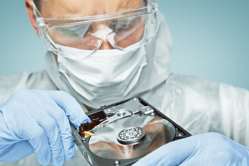 Technician is Analyzing the Drive Disk Stock Image - Image of hardware ...