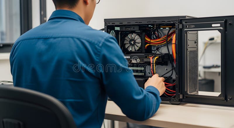 Technician Assembling Computer Motherboard Stock Illustrations – 88 ...