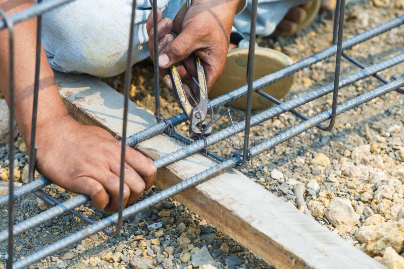 Technician Bundle Wire Steel Rod for Construction Job Stock Photo ...