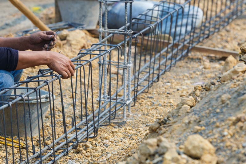 Technician Bundle Wire Steel Rod for Construction Job Stock Image ...