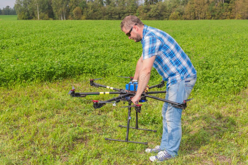 Technician Calibrating Multicopter Compass Pilot Stock Photo - Image of ...