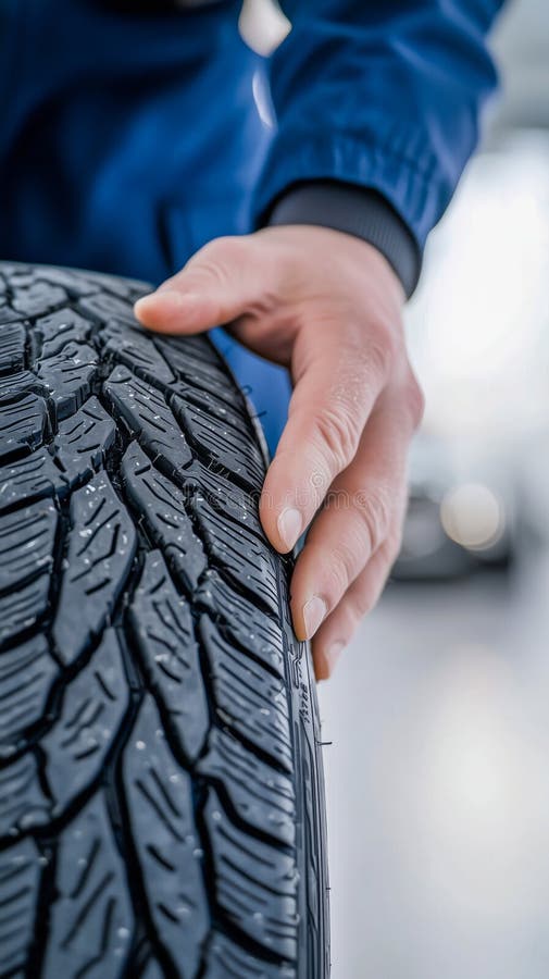 Tire Inspection in Auto Service Stock Image - Image of careful ...