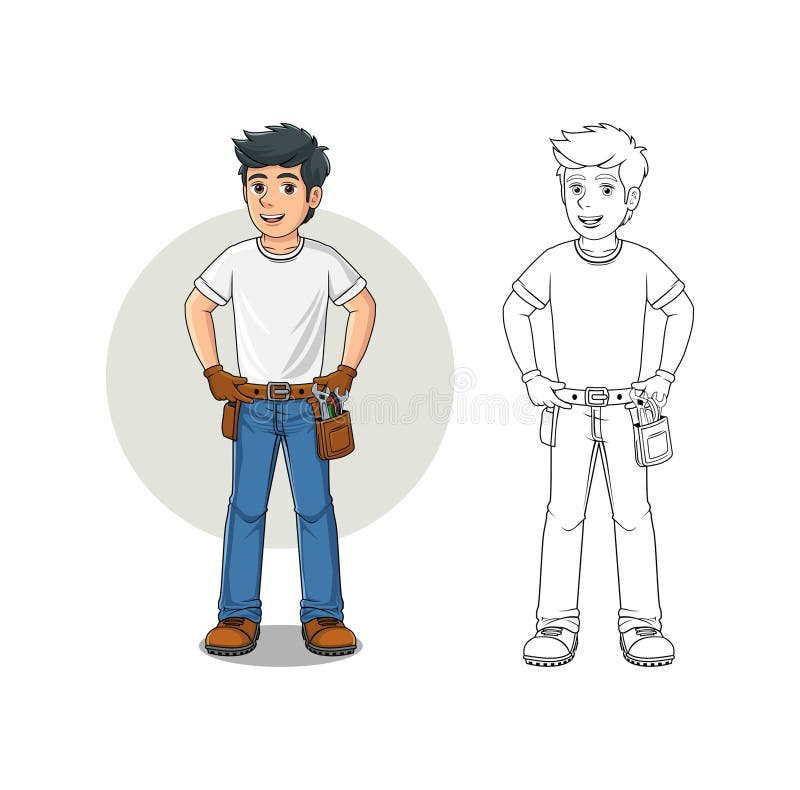 Technician Cartoon Character Design Illustration Stock Illustration ...