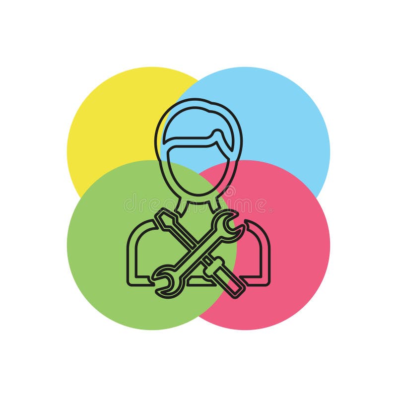 Technician Concept Line Icon Stock Illustration - Illustration of ...