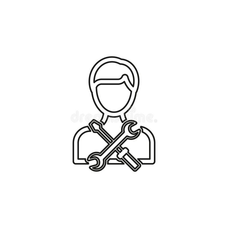 Technician Concept Line Icon Stock Illustration - Illustration of ...