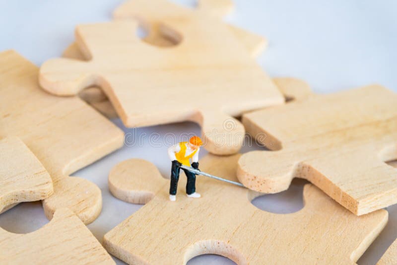Technician Concept Sit on the Jigsaw Puzzle Meaning of Key Success ...