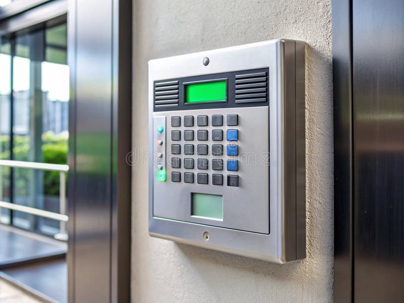 A Technician Configuring A Secure Access Control Panel In A Server Room