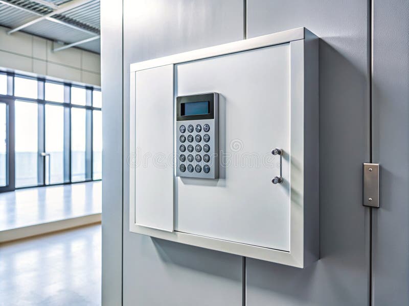 A Technician Configuring a Secure Access Control Panel in a Server Room ...