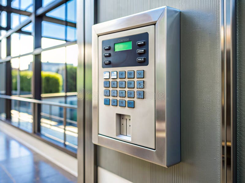 A Technician Configuring A Secure Access Control Panel In A Server Room