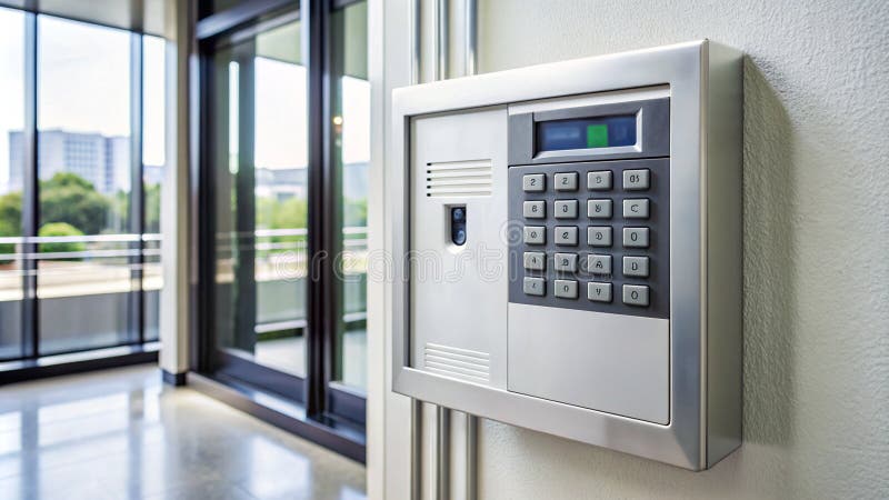 A Technician Configuring A Secure Access Control Panel In A Server Room