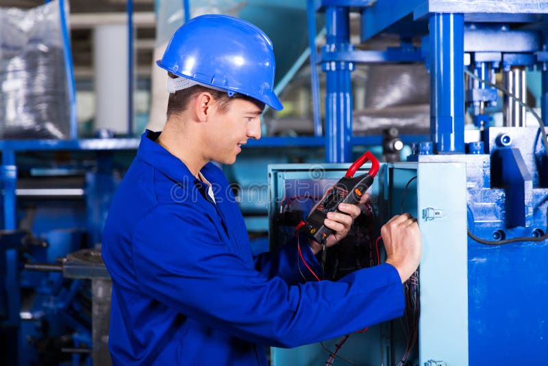 Industrial Programmer Checking Machine Stock Image - Image of ...