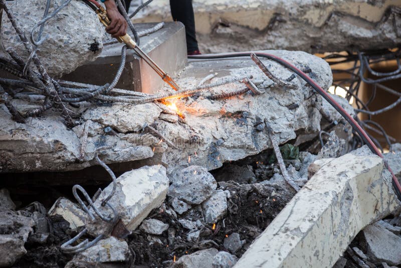 Technician cutting steel stock photo. Image of spark - 96642874