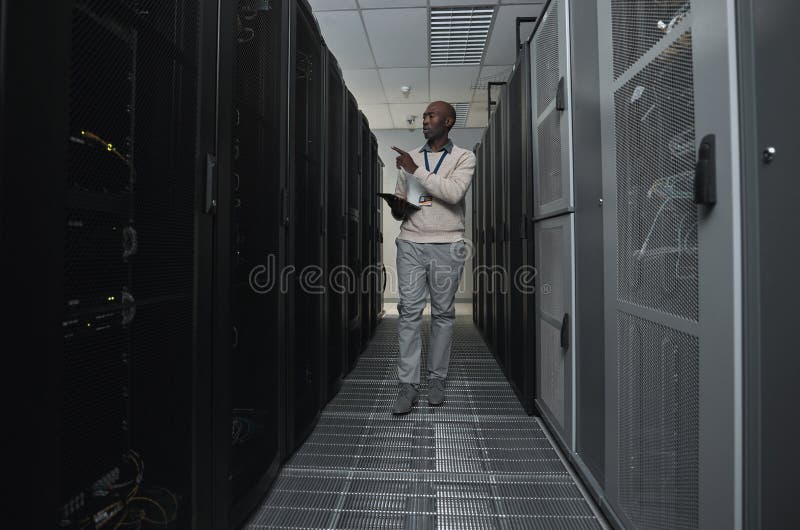 Technician, Cybersecurity and Man in the Server Room for Data ...