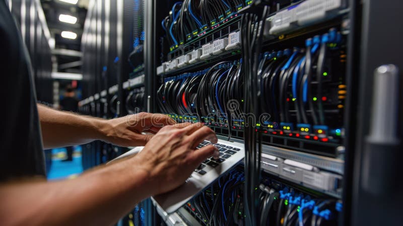The Technician in Data Center.AI Generated Image Stock Photo - Image of ...