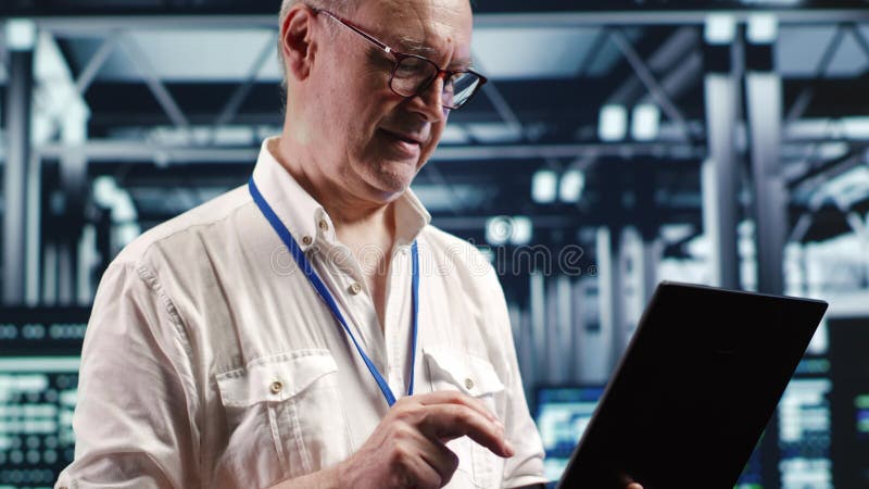 Technician Does Server Hub Management Stock Footage - Video of ...