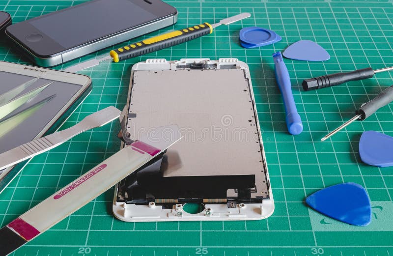 Technician Disassembling Components Broken Smartphone Stock Photo ...