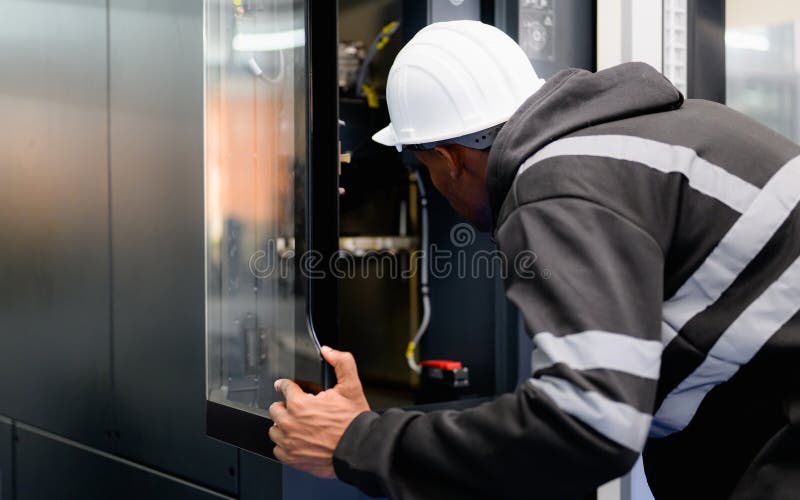 Technician Engineer Team Checking and Repairing Part of Automatic ...