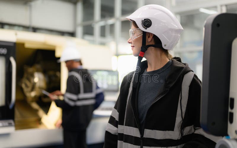 Technician Engineer Team Checking and Repairing Part of Automatic ...