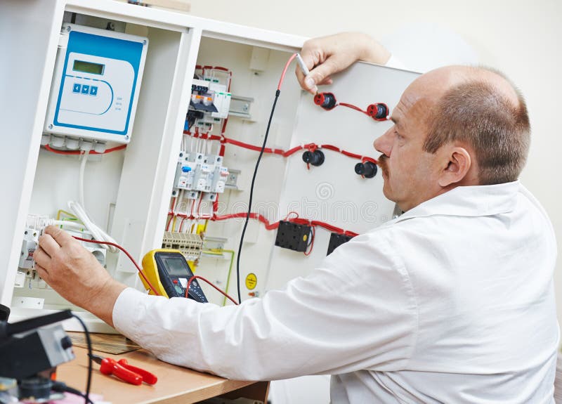 Technician Engineer at Work Stock Photo - Image of plate, electronics ...