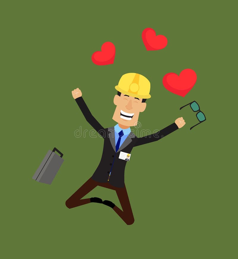 Technician Engineer Worker - Feeling Very Excited Stock Illustration ...